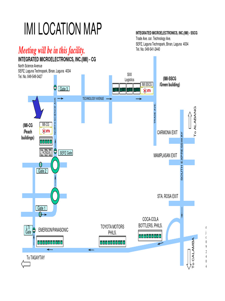 IMI Location Map and Directions | PDF | Companies Of The Philippines