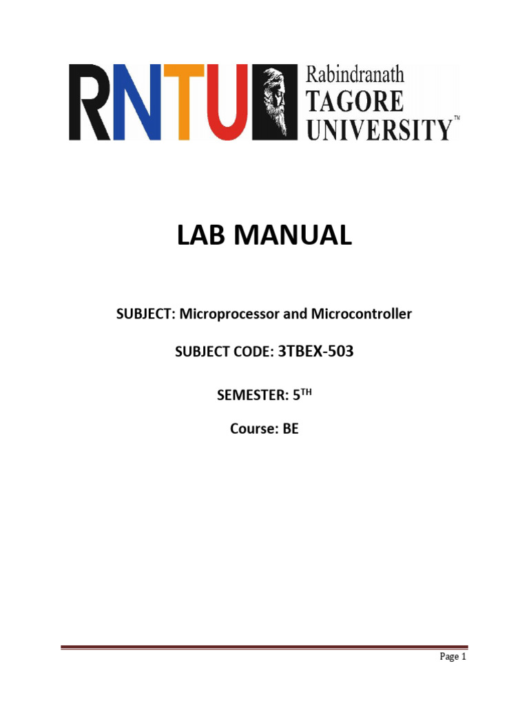 Microprocessor Lab Manual - BE | PDF | Electronics | Integrated Circuit