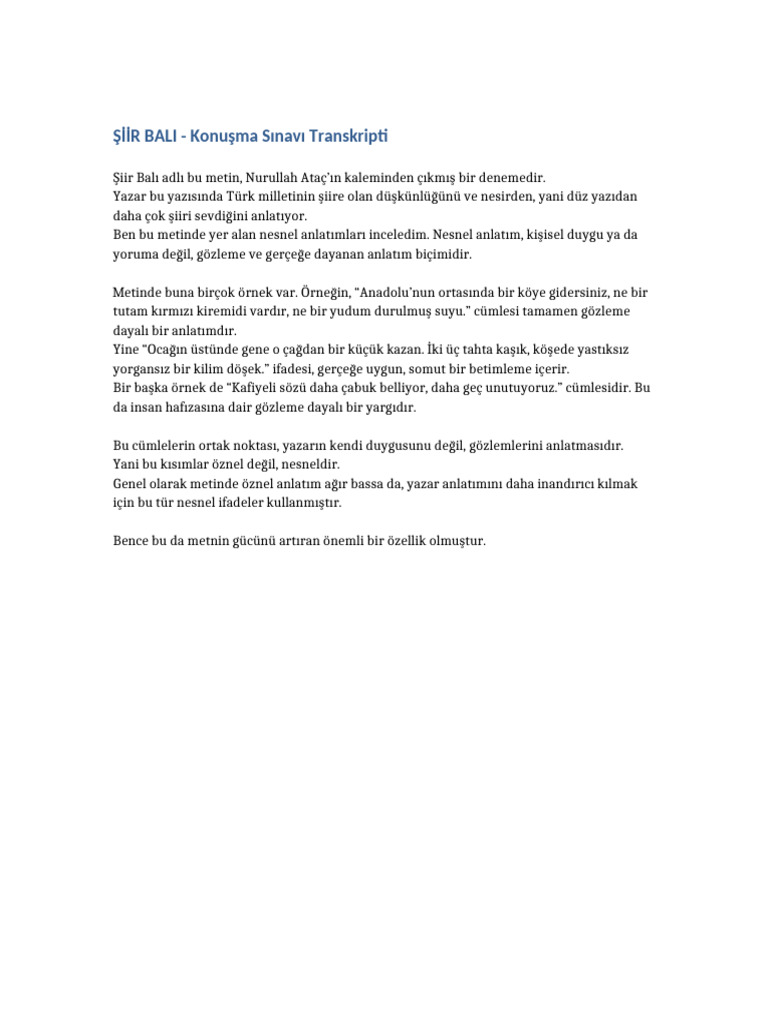Siir Bali Konusma Transkripti | PDF
