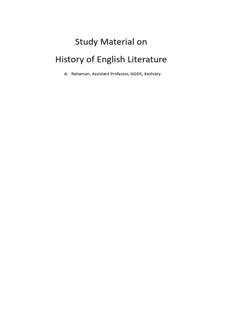 1856materials On History of English Literature | PDF | Beowulf | Samuel ...