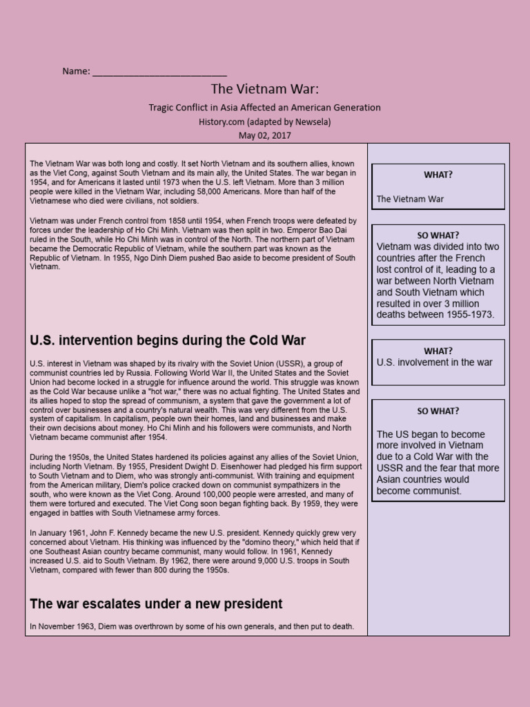 Vietnam War: Impact and U.S. Involvement | PDF | Vietnam War | South ...