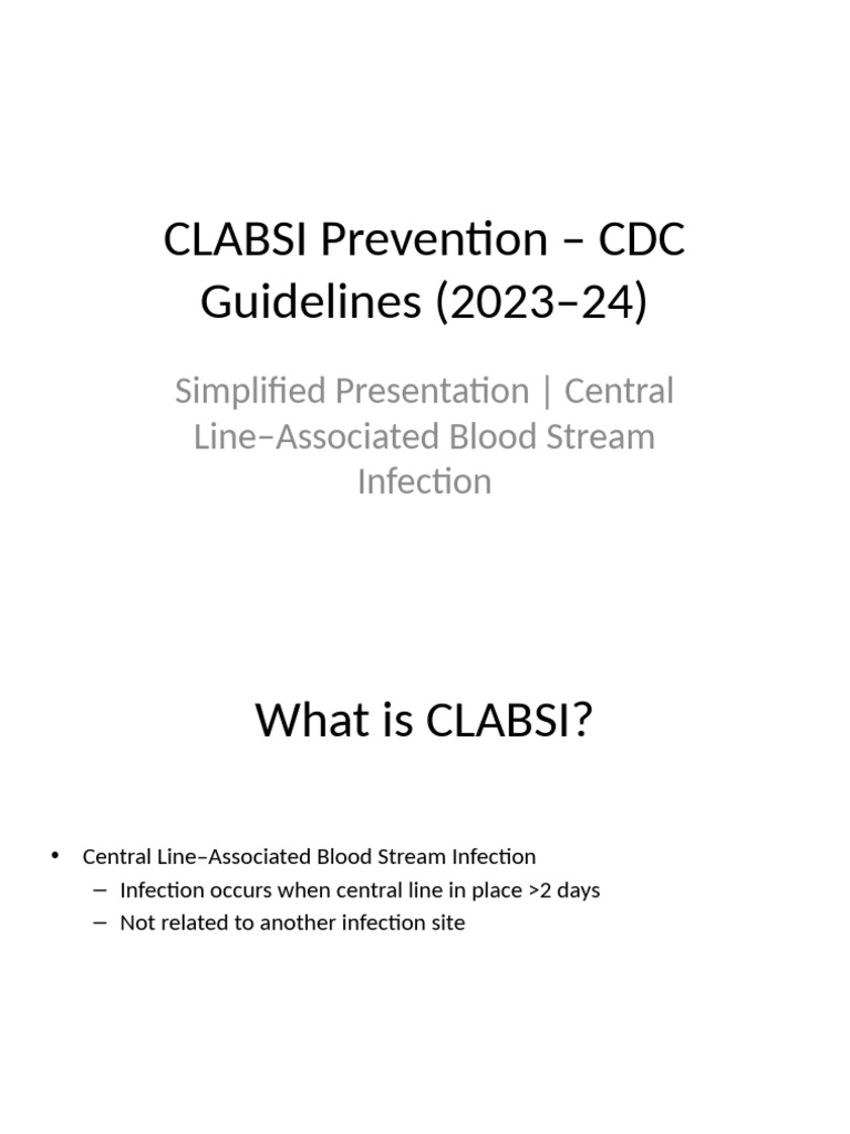 CLABSI Prevention CDC Bundle Simplified | PDF