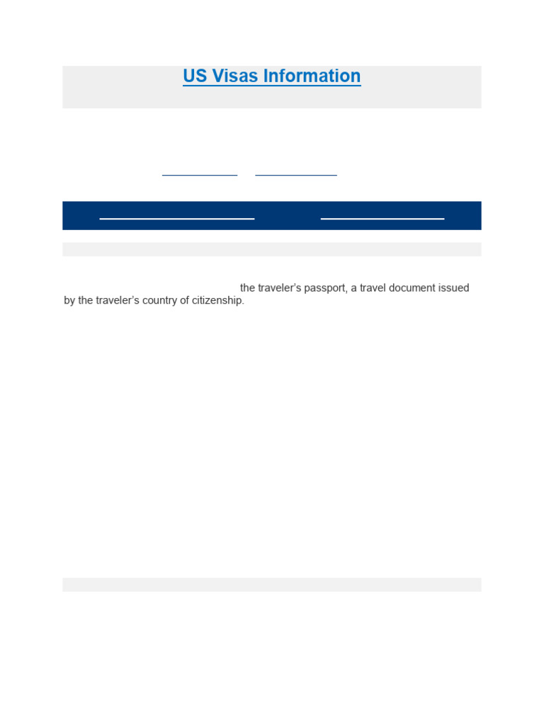 US Visas Information 1 | PDF | Immigration | International Law