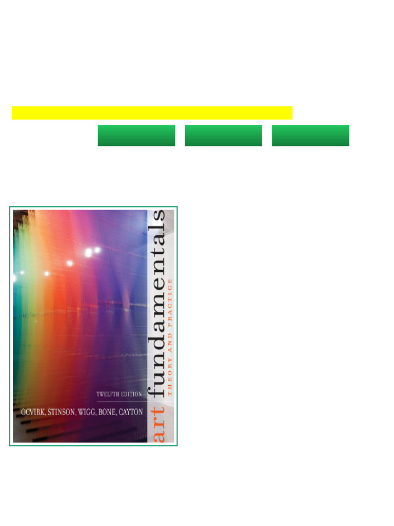 Art Fundamentals Theory and Practice 12th Edition by Otto Ocvirk full ...