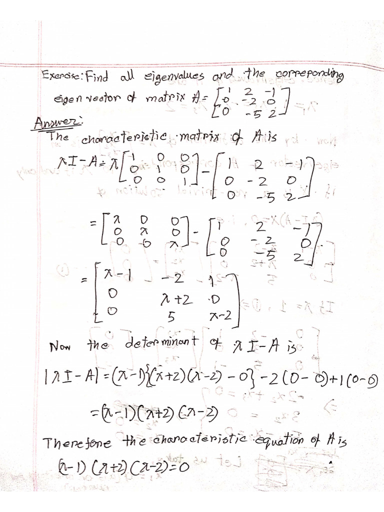 Eigenvalue Example Problem Solve | PDF