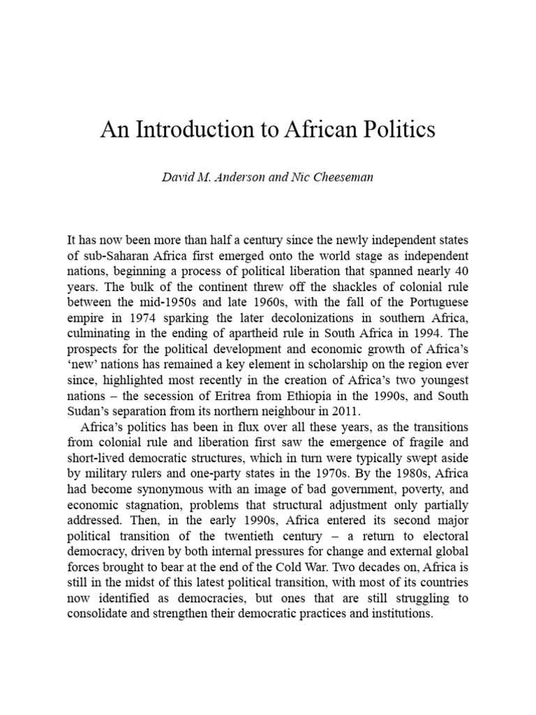 An Introduction To African Politics | PDF | Africa | Democratization