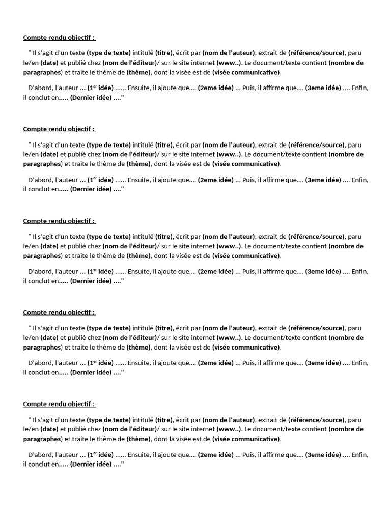 Compte Rendu Objectif | PDF