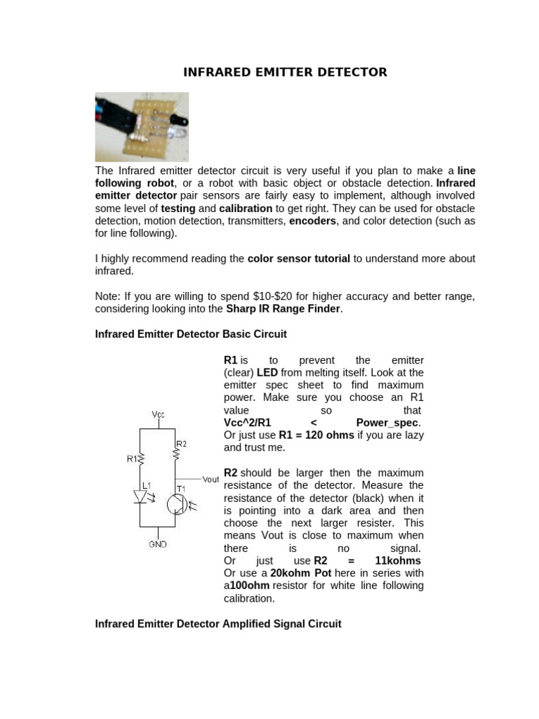 Infrared Emitter Detector-358 | PDF | Sensor | Measuring Instrument