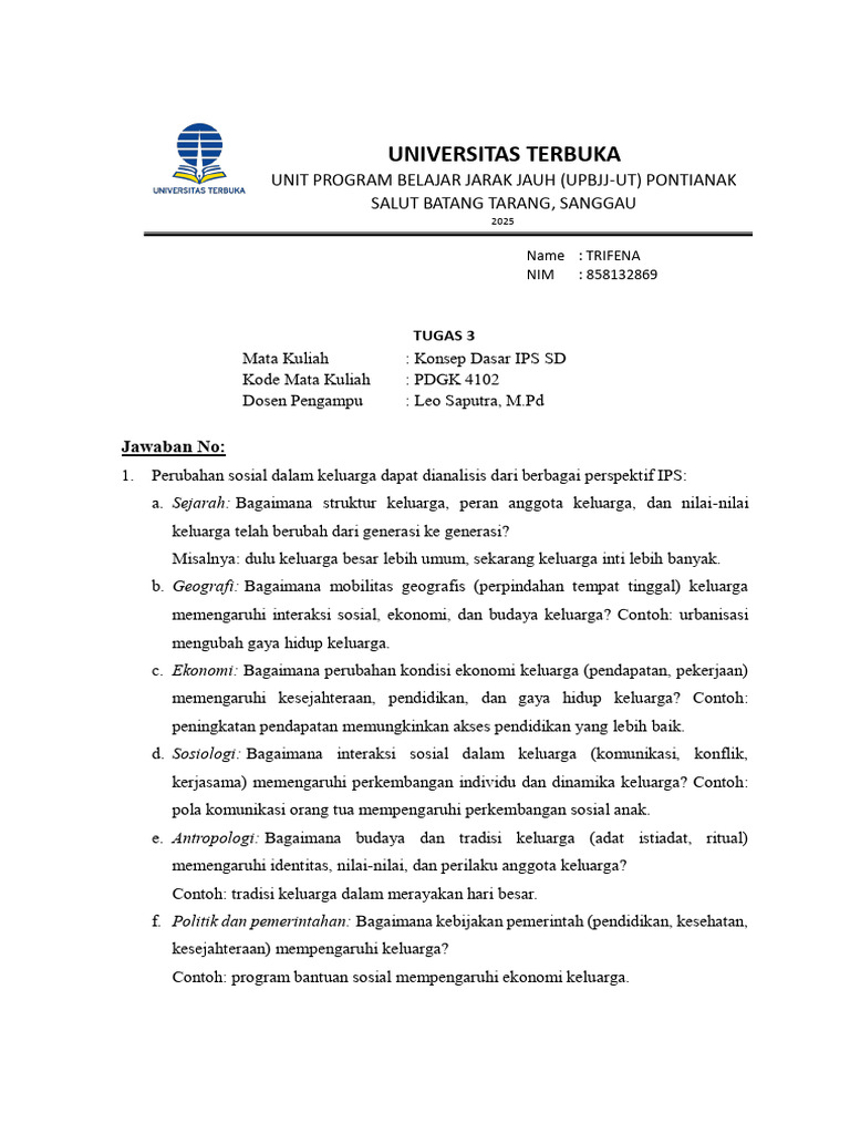 Tugas 3 Konsep Dasar IPS SD | PDF