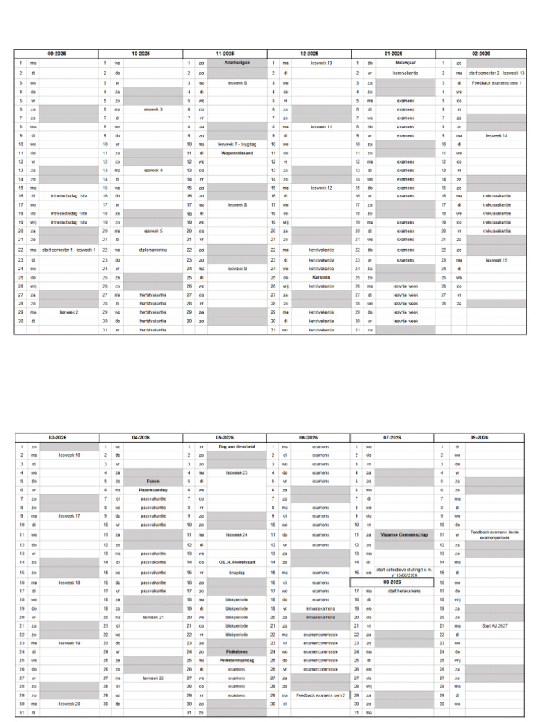 Academische Kalender | PDF