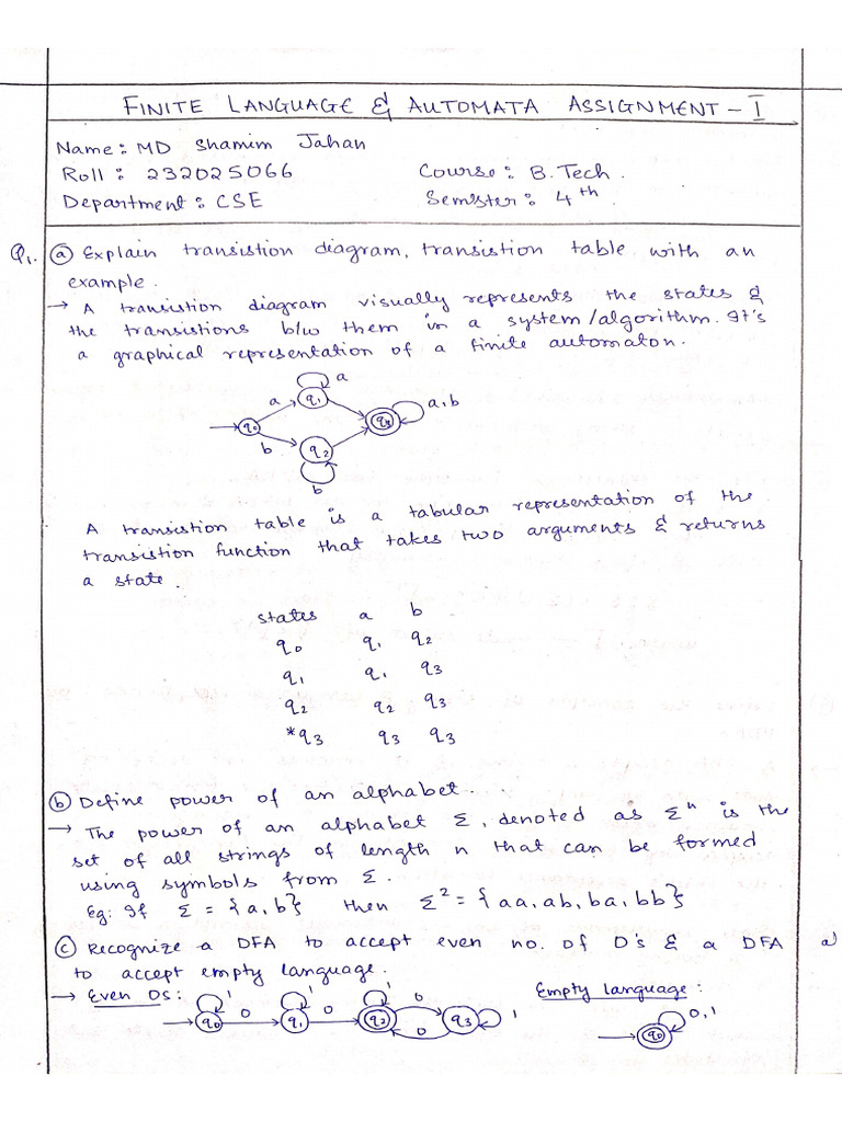 FLAT Assignment 1 | PDF