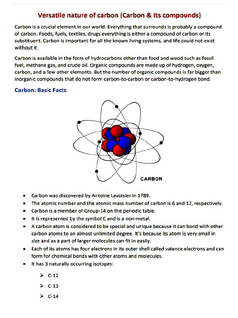 Carbon and It's Compound in English | PDF