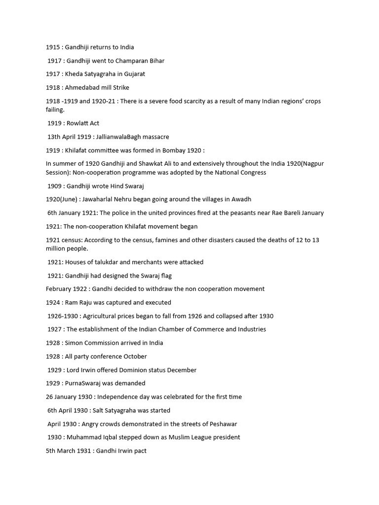 Imp Dates History Chapter 2 | PDF