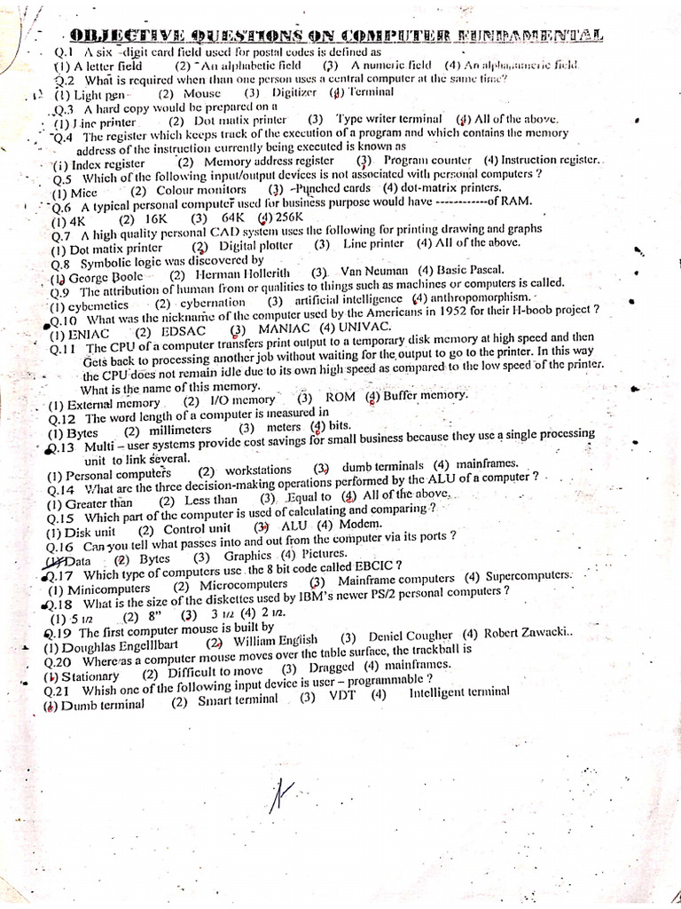 Computer Question | PDF