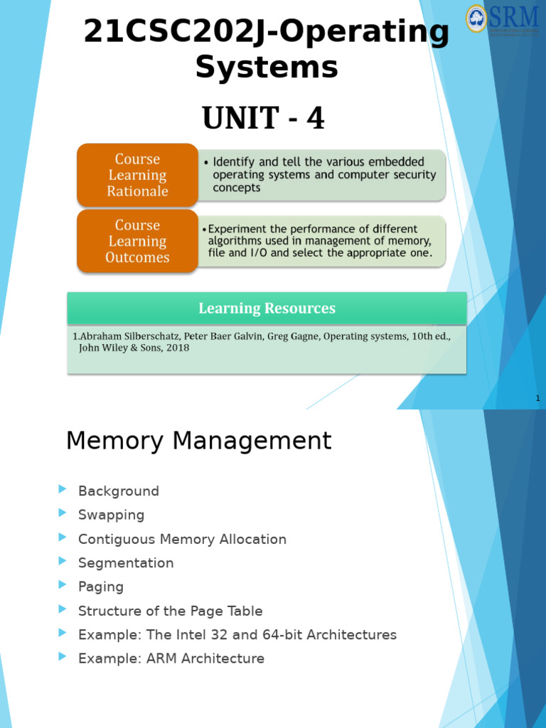 Unit 4 - 21CSC202J - Operating Systems | PDF | Operating System ...