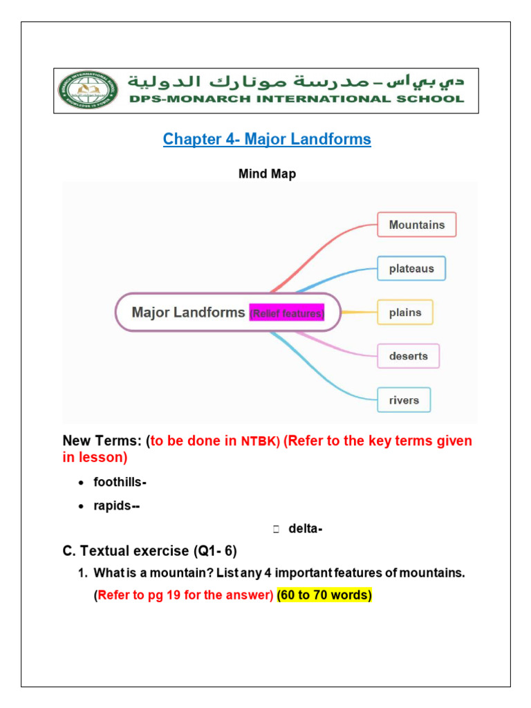 Major Landforms: Mountains, Plateaus, and Plains | PDF | River | River ...