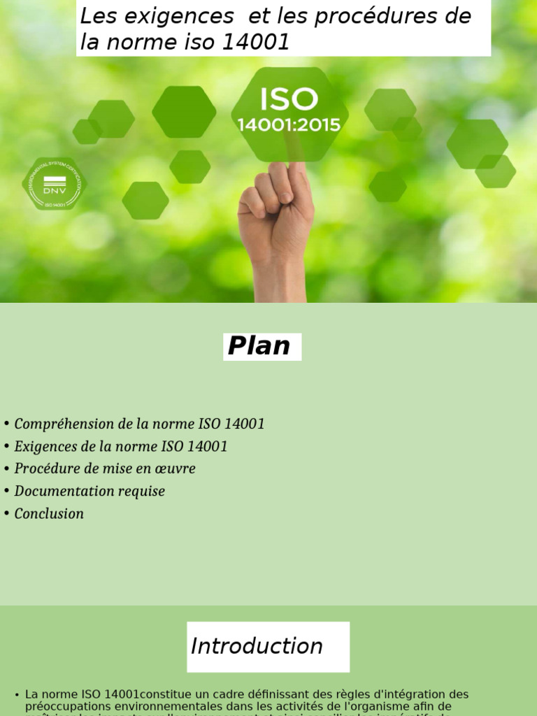 Exigences et mise en œuvre ISO 14001 | PDF | Gestion des ressources ...