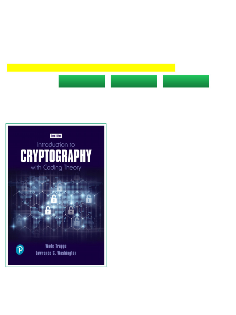 Introduction to Cryptography with Coding Theory. 3rd Edition Lawrence C ...