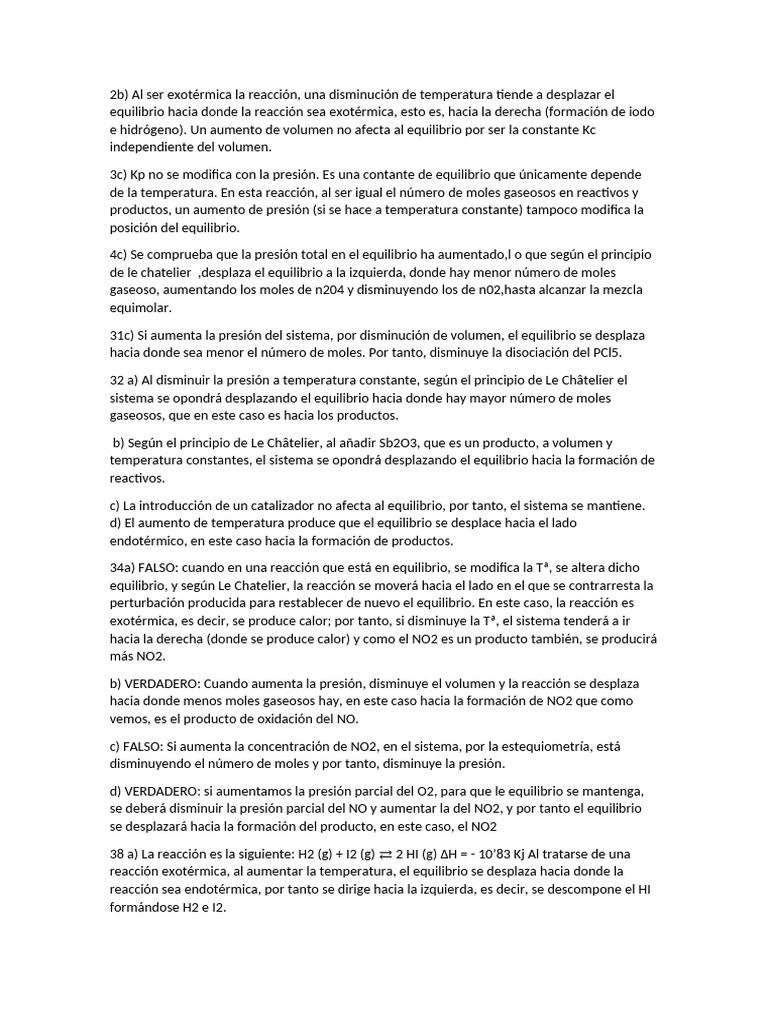 QUIMICA EQUILIBRIO KLK | PDF | Equilibrio químico | Química Física