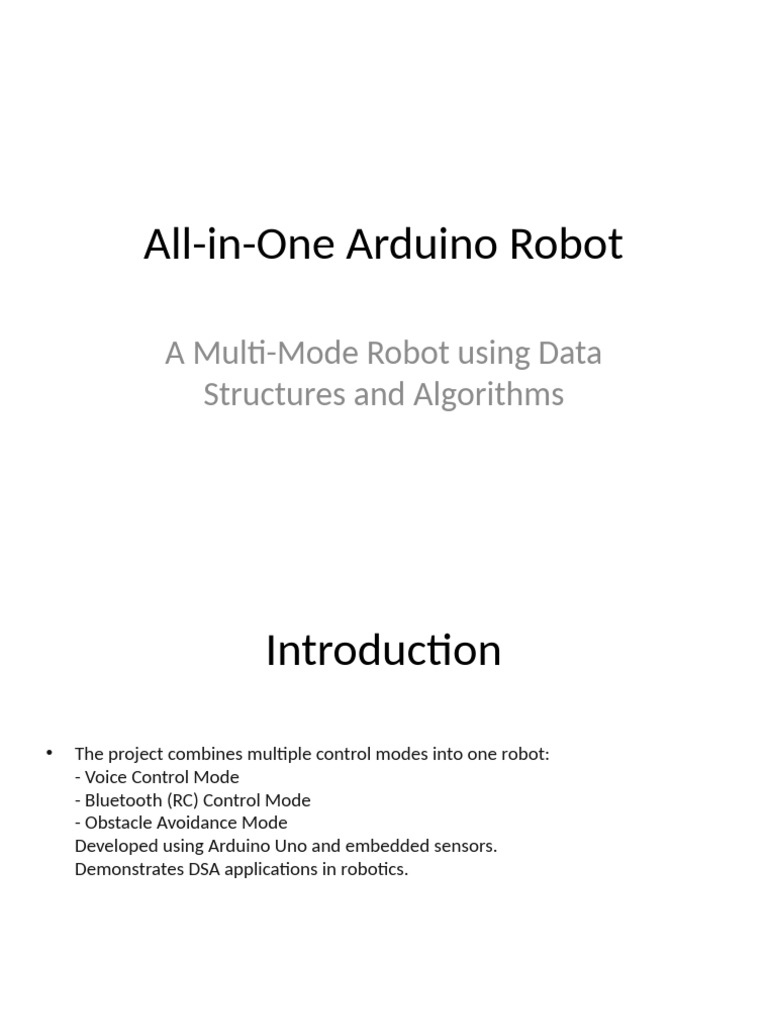All in One Arduino Robot Presentation | PDF
