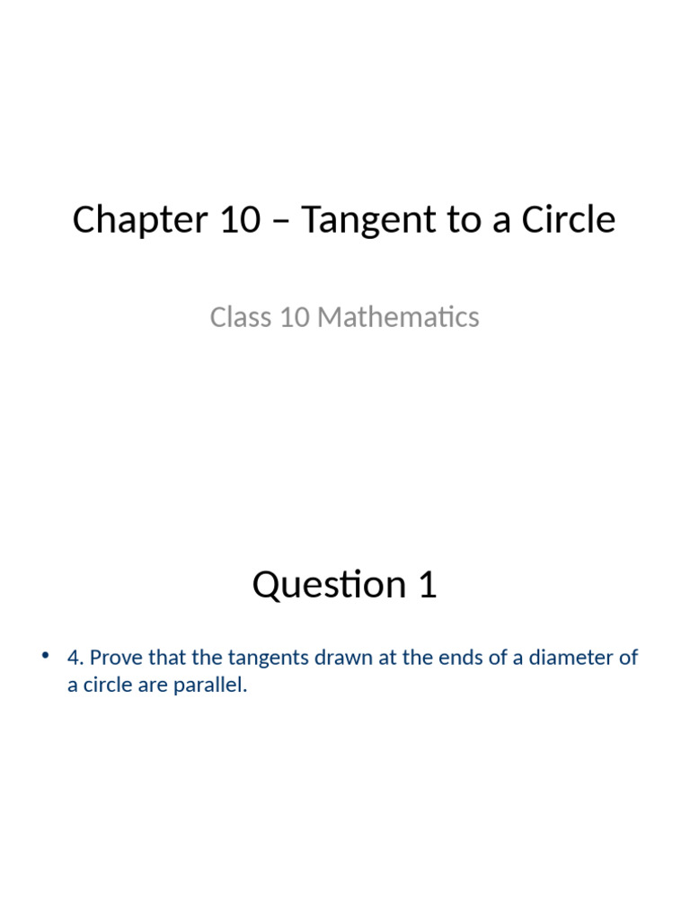 Tangent Properties in Circle Geometry | PDF