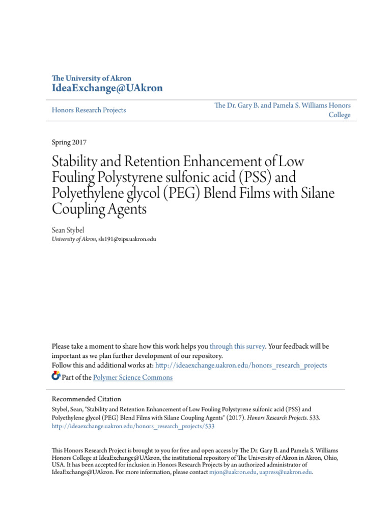 Stability and Retention Enhancement of Low Fouling Polystyrene Su | PDF ...