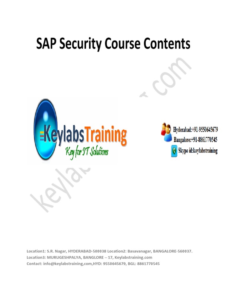 2.keylabs Training SAP Security Course Content | PDF | Business ...