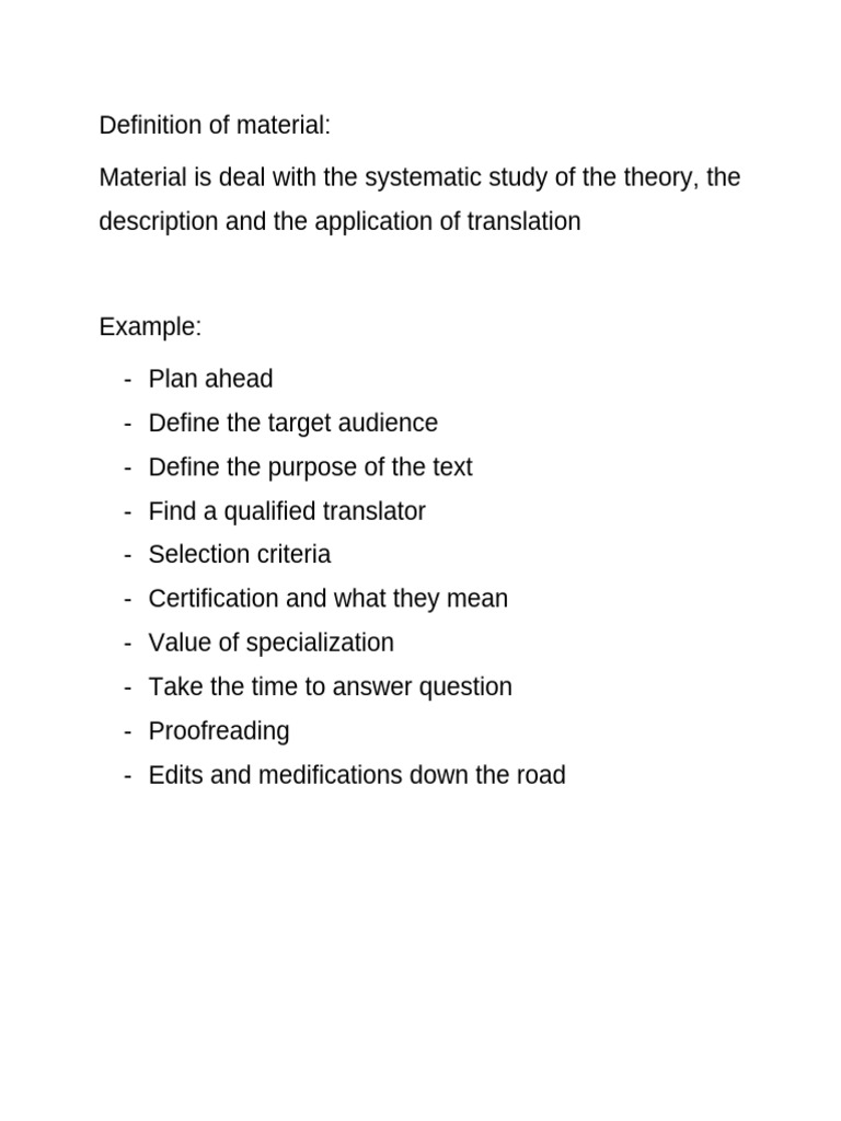 Definition of Material | PDF