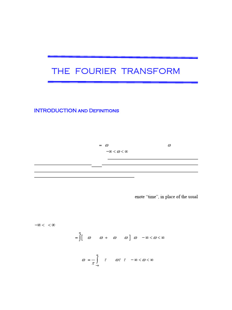 Fourier Transforms | PDF | Laplace Transform | Integral