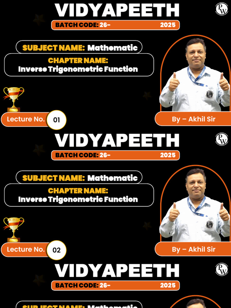 Maaster PPT 00 (PYQ) Inverse Function Sets Math All JEE Dropper Akhil Sir Prachi Ravi Kumar ...