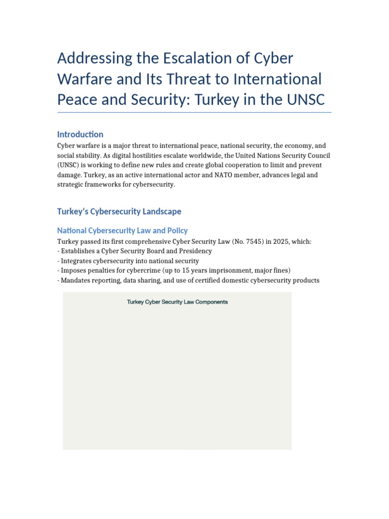 Turkey UNSC MUN Cyberwarefare Research | PDF | Computer Security | Security