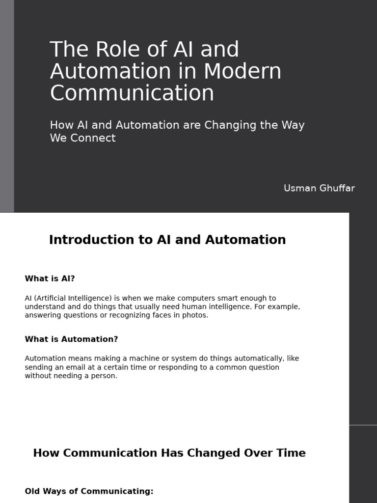 The Role of AI and Automation in Modern | PDF | Artificial Intelligence ...