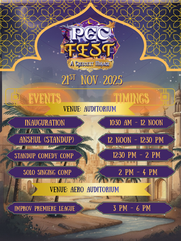 PECFEST Schedule | PDF
