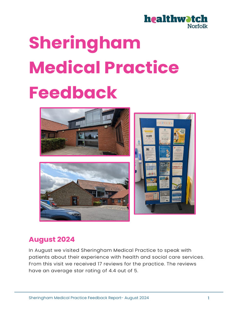 Sheringham Medical Practice Feedback Report Aug 2024 | PDF | Social ...