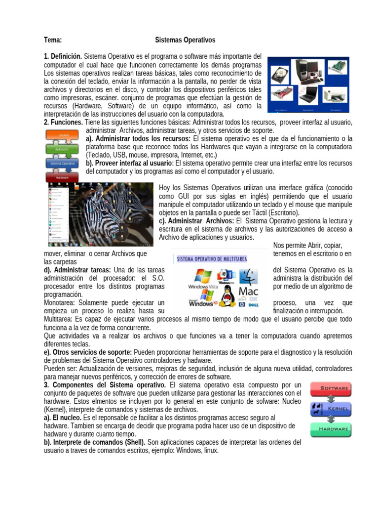 Tema 3 Sistemas Op. | PDF | Mac OS | Sistema operativo