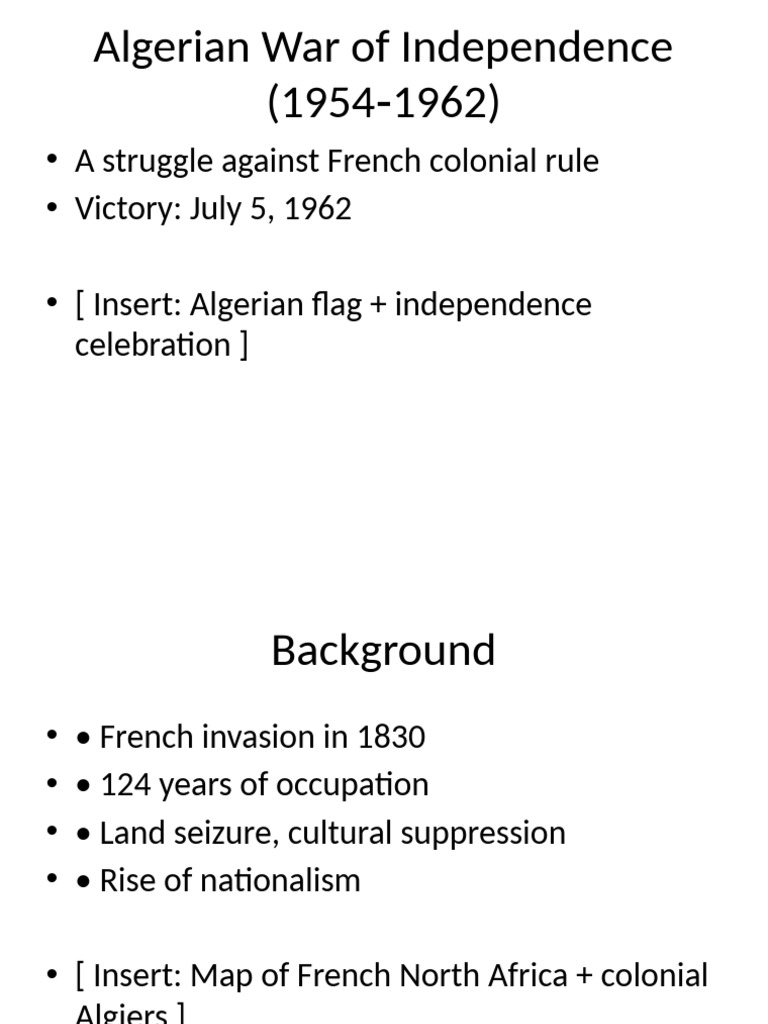 Algerian Independence War Full Slideshow-1 | PDF