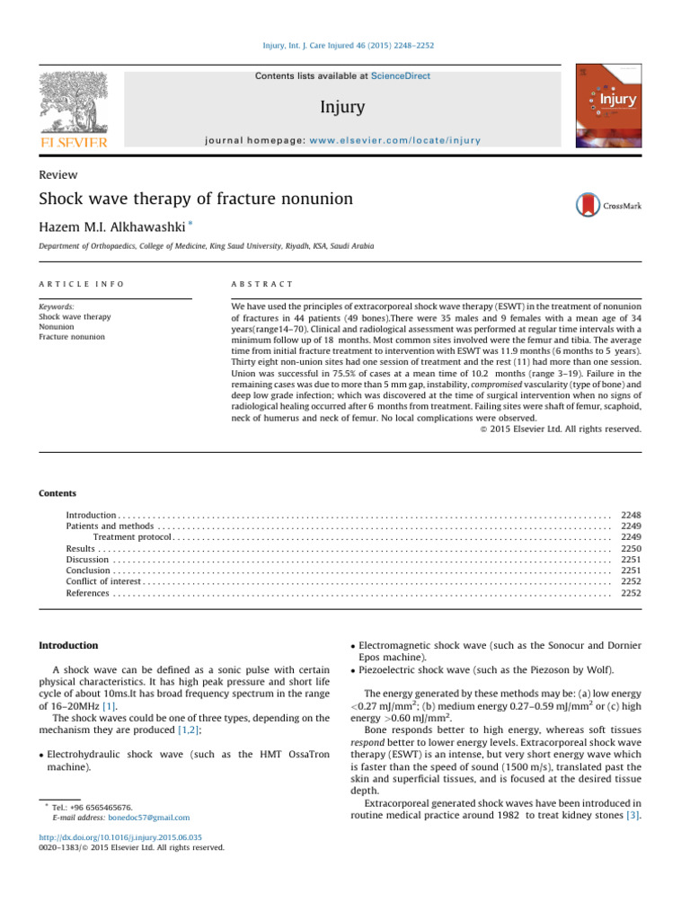 4. Rs Terapia de Ondas Choque en Falla de Consolidación Ósea (Lunes) | PDF | Osteoblast | Bone