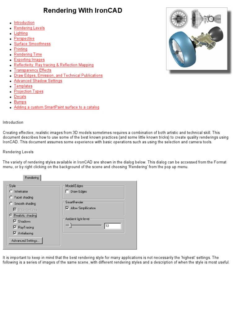 Rendering With IronCAD | Descargar gratis PDF | Rendering (Computer Graphics) | Texture Mapping