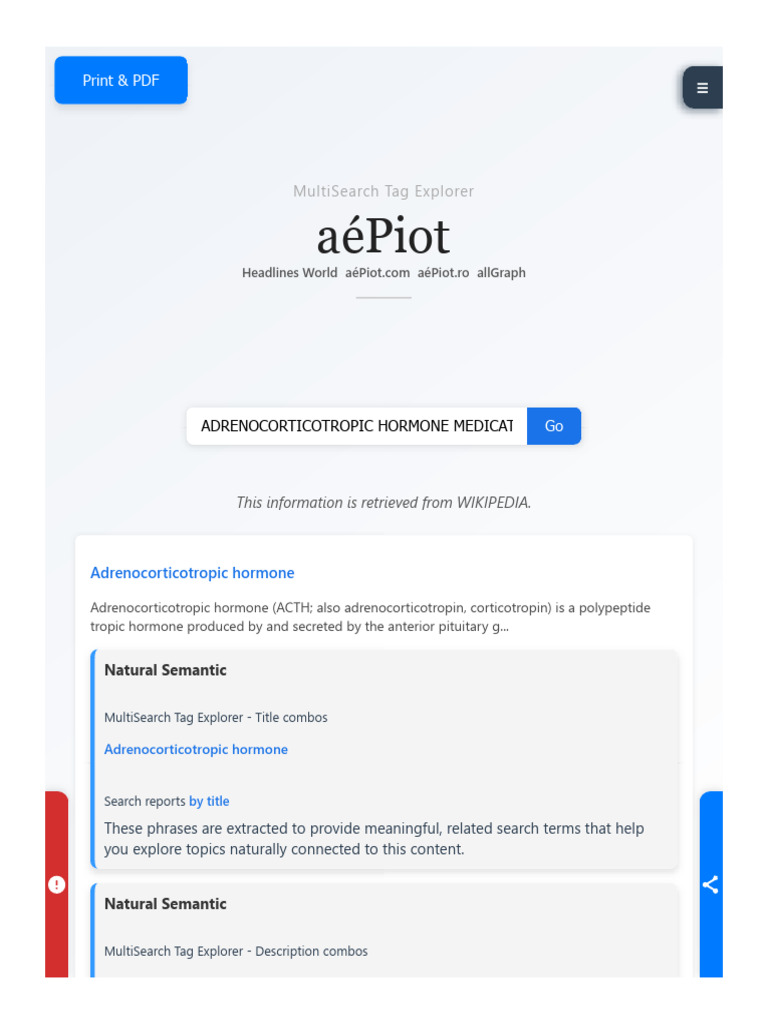 Adrenocorticotropic Hormone Medication - Multisearch Tag Explorer | PDF ...