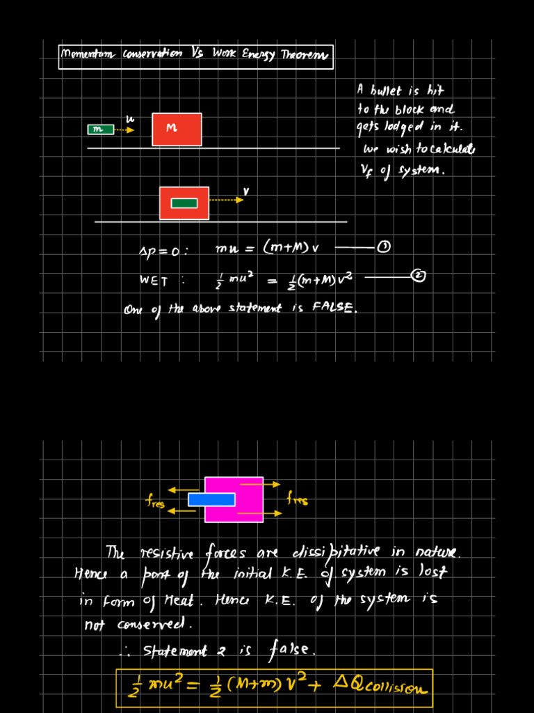 Momentum vs Work Energy Theorem Analysis | PDF | Momentum | Collision