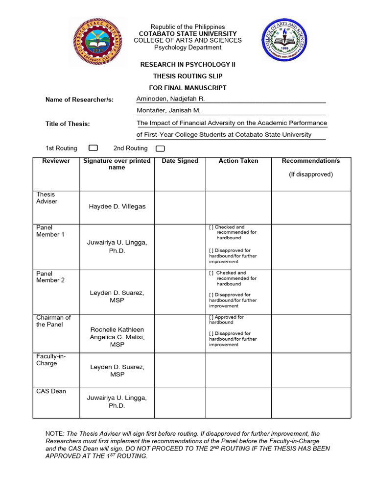 2nd Routing Form | PDF | Higher Education | Academia