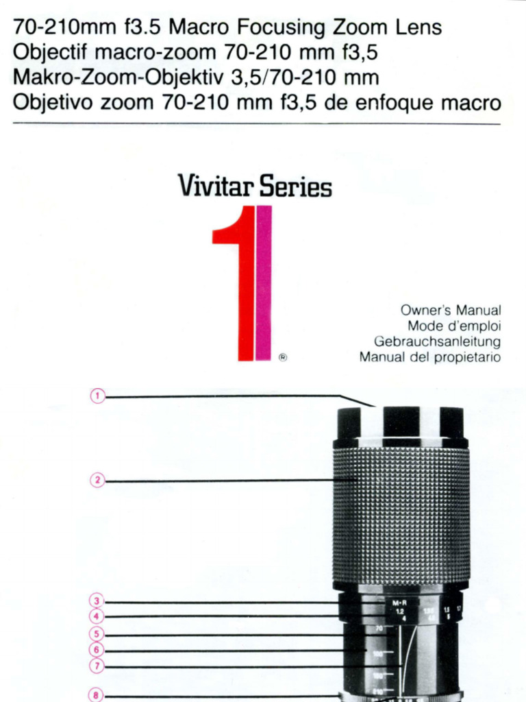 Vivitar 70-210 user manual | PDF