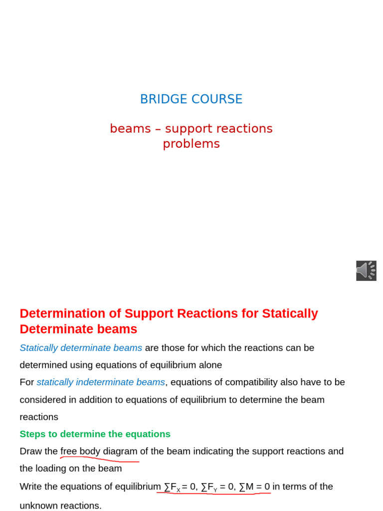 Support Reactions in Statically Determinate Beams | PDF | Mechanics ...