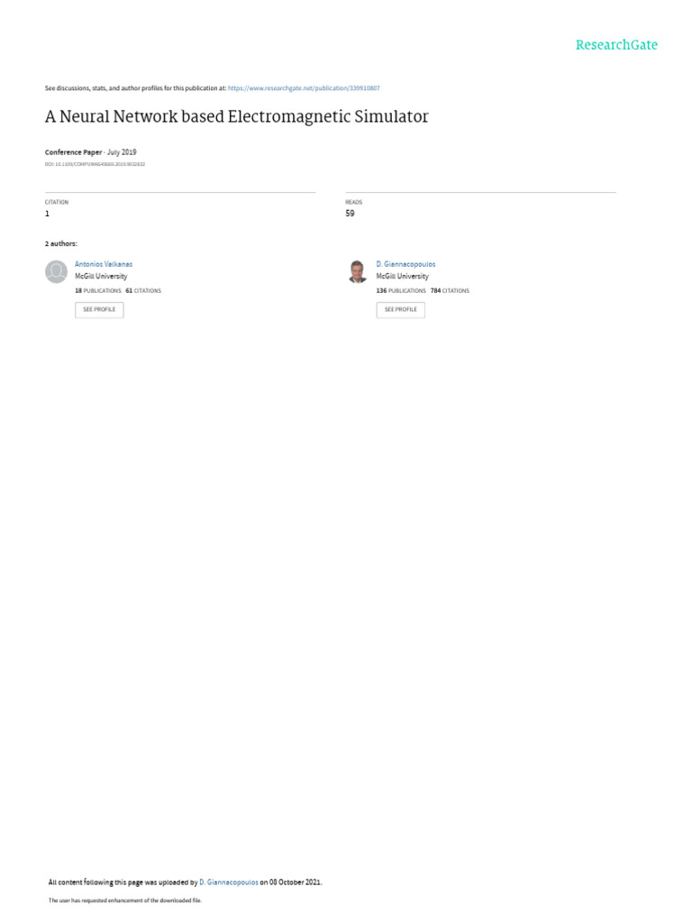 A Neural Network Electromagnetic Simulator Final Version | PDF | Finite Element Method ...
