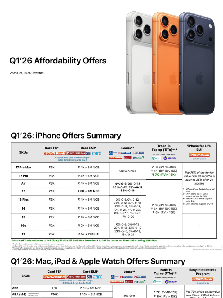 Q1'26 Apple Product Offers Summary | PDF | Credit Card | Apple Inc ...