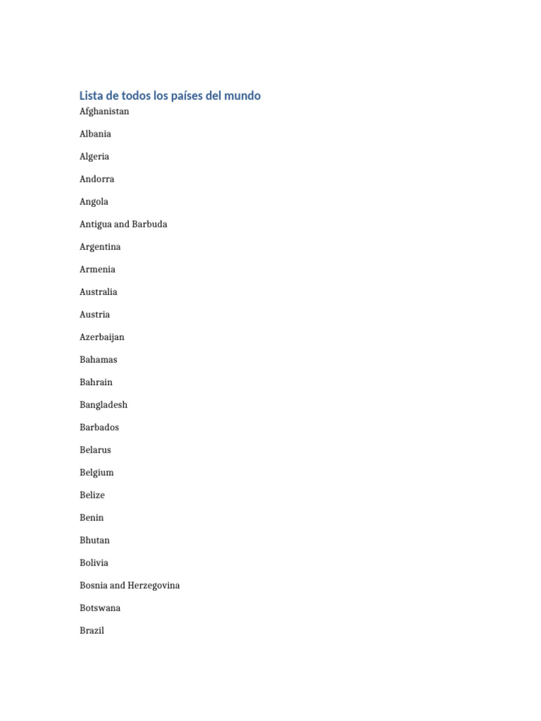 Paises Del Mundo | PDF