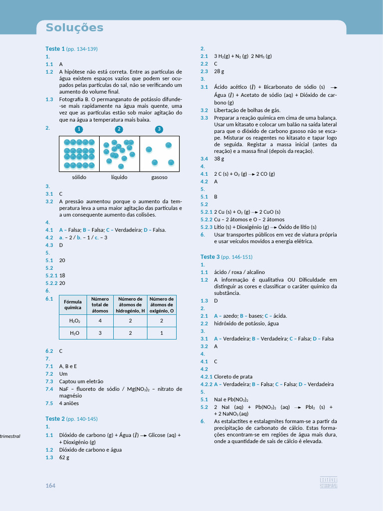 Testes - Resolu%C3%A7%C3%B4es (OT) | PDF | Dióxido de carbono | Gases