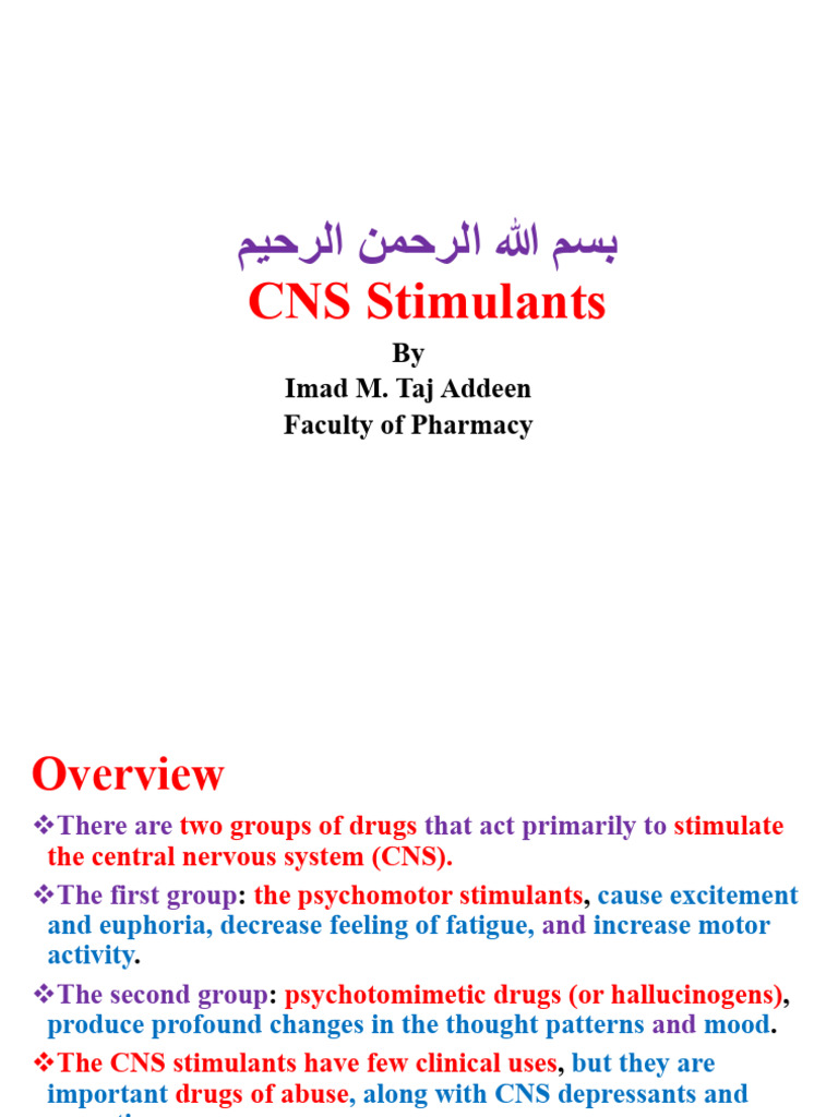CNS Stimulants Overview and Effects | PDF | Caffeine | Nicotine