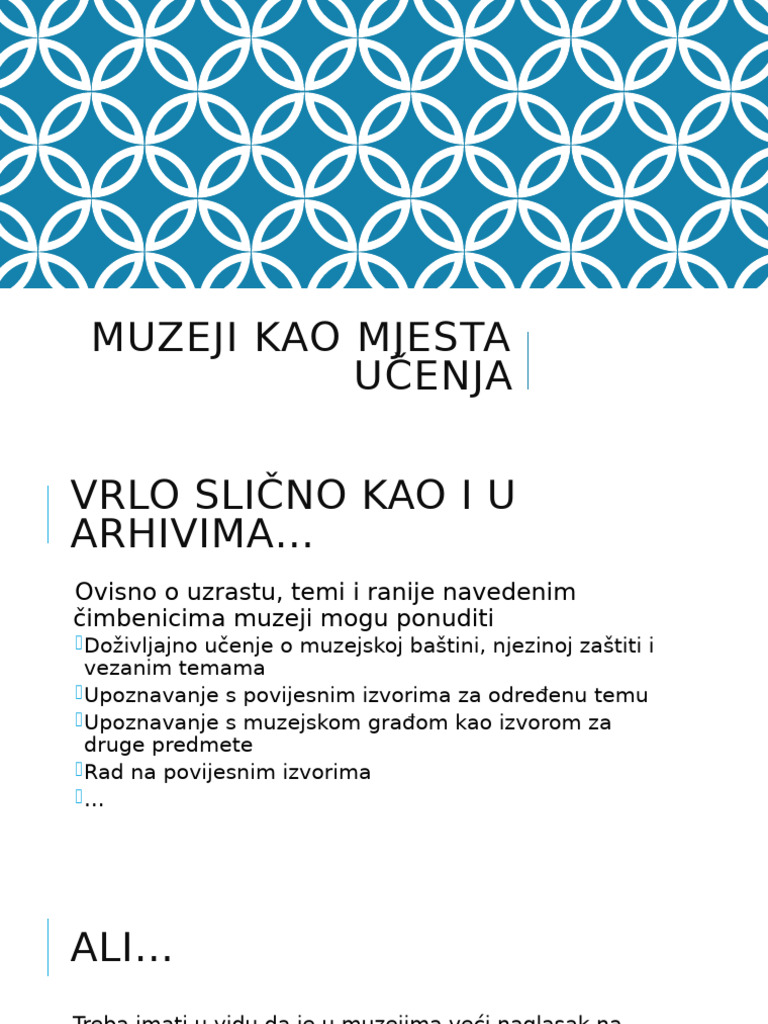 Muzeji Kao Mjesta Učenja | PDF