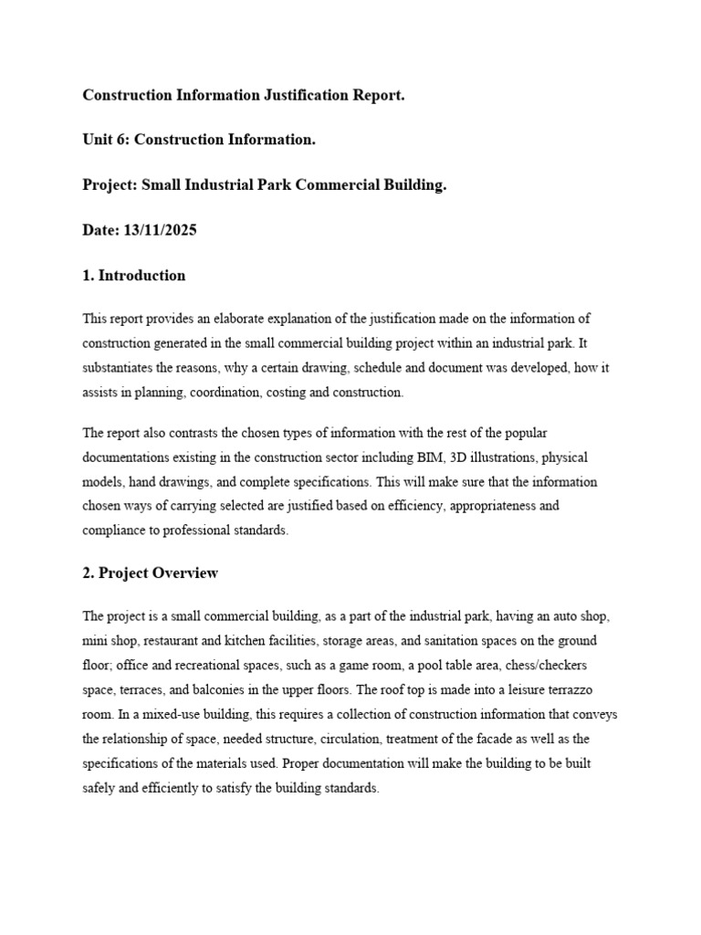 Construction Information Justification Report | PDF | Building ...